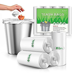 3 Gallon 120 Counts Small Trash Bags Garbage Bags by RayPard, fit 10-12 Liter Waste Basket, 2.6-3.2, 3.3 Gal Strong Trash Can Liners for Home Office Kitchen Bathroom Bedroom, Clear