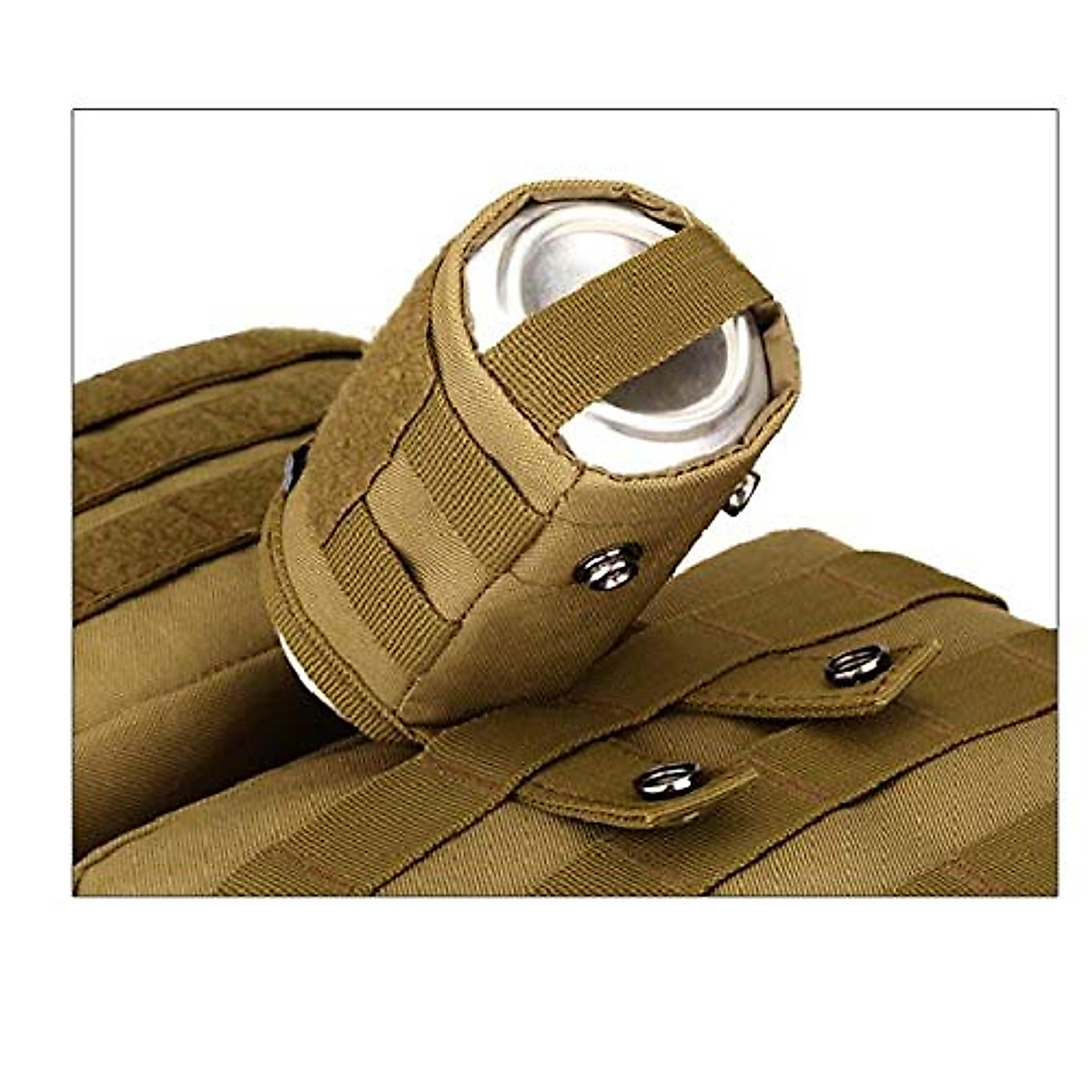 Molle Can Holder Coolie(s) Gifts for Men And Women 10-15 OZ Collapsible Nylon Can Beer Beverage Cooler Cover Insulator Holder Sleeve for Cola Beer Soda （Orange）