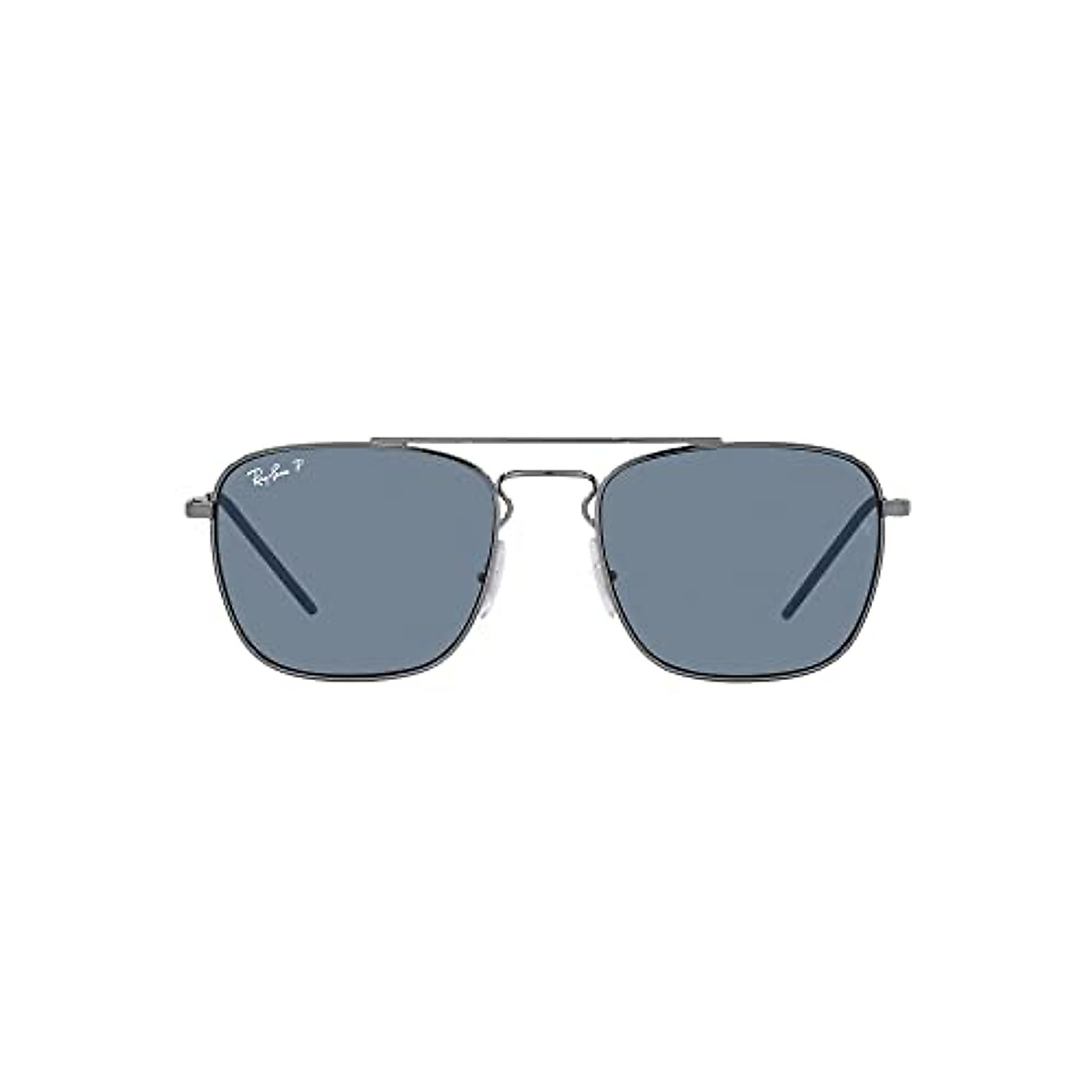 Ray-Ban RB3588 Square Sunglasses, Gunmetal/Dark Blue Polarized, 55 mm