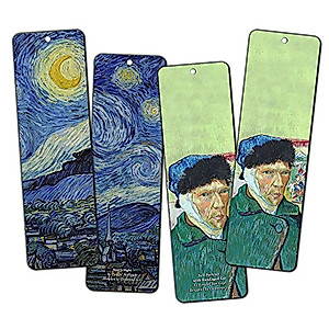 Van Gogh Bookmarks (12-Pack) - Starry Night - Sunflowers - Irises - Art Paintings Bookmarker - Cool Bookmarker for Men and Women - Best Quality Stocking Stuffers