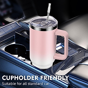 MaxBase 40 oz Tumbler with Handle and Straw Lid, Insulated Reusable Stainless Steel Travel Mug Keeps Drinks Cold up to 34 Hours, 100% Leakproof Bottle for Water, Iced Tea or Coffee, Smoothie and More