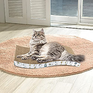 Cardboard Scratcher Pad, 2 Pcs Cat Scratchers for Indoor Cats Grinding Claw and Tooth Board Cat Scratcher Cardboard Cat Scratching Board