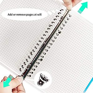 MyLifeUNIT Graph Paper Notebook, Grid Paper Notebook with Loose Leaf Binder and Divider, A5 60Sheets 100gsm (2 Pack)