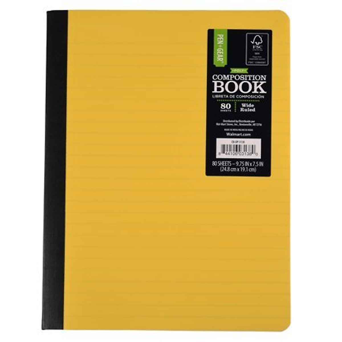 Pen + Gear 5 Pack Poly Composition Notebook, 9-3/4" x 7-1/2", Wide Ruled, 80 Sheet