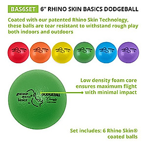 Champion Sports Rhino Skin Basic Dodgeball Set, 6"