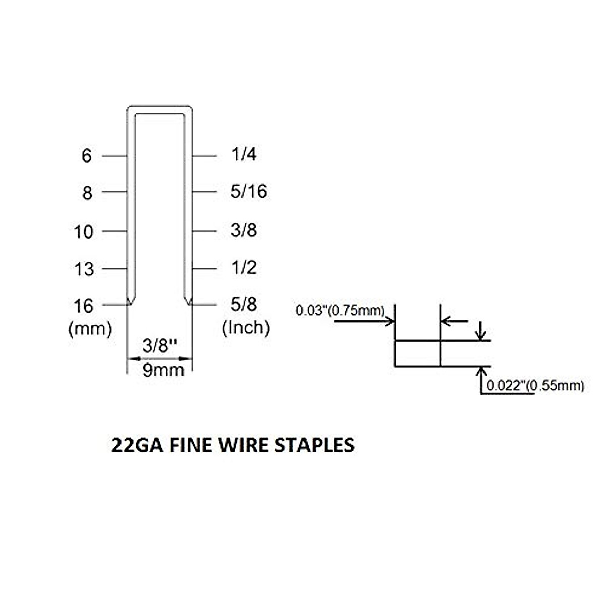 3PLUS H7116LSP-KT 22 Gauge 3/8-Inch Crown Pneumatic Upholstery Stapler with Long Nose, Air Stapler Kit, with 6000 Staples, 1/4-Inch to 5/8-Inch