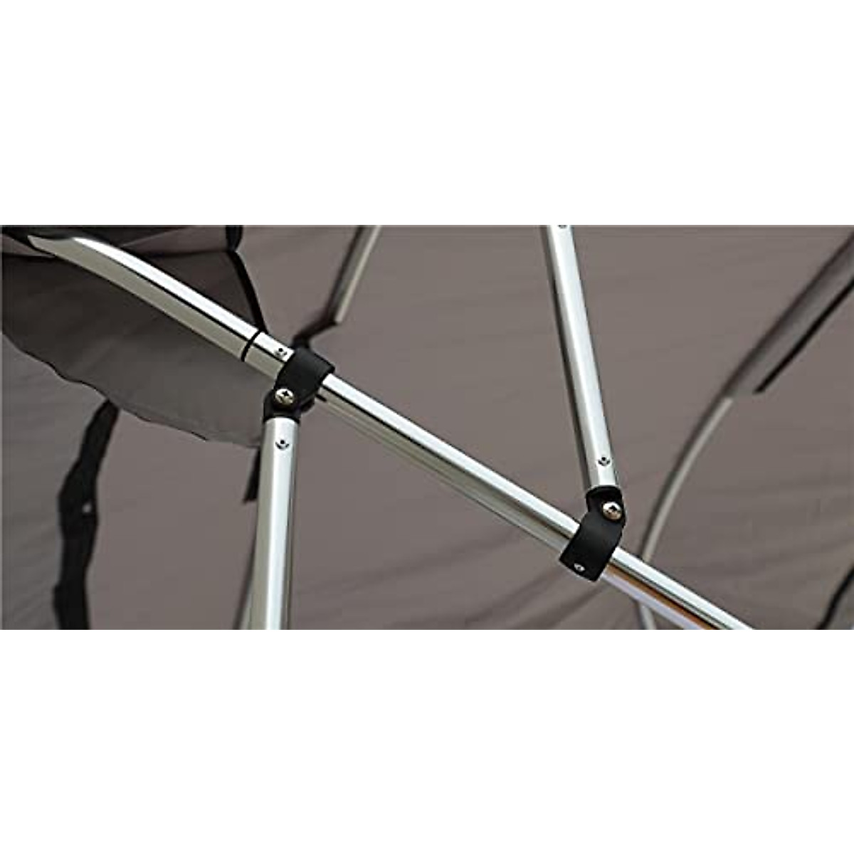 SBU Light Grey Aluminum 3-Bow Bimini Top Compatible for Regal 1900 FASTRAC BR for Model Years 2006-2009