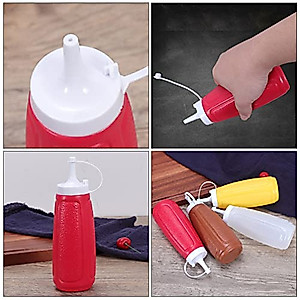 Luxshiny Bottle Dispenser Condiment Squeeze Bottle Squirt Bottle: Empty Refillable Sauce Bottles Dispenser for Paint Ketchup Mustard Oil Sauces Resin Cake Decorating Oil Bottle Dispenser