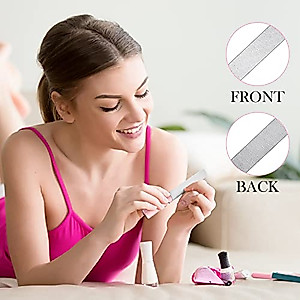 3 Pieces Stainless Steel Nail Files with Leather Case, Double Sided Metal Nail Files with Anti-Slip Handle, Metal Nail File Buffer Manicure Pedicure Tools for Fingernail Toenail (Rose Gold)