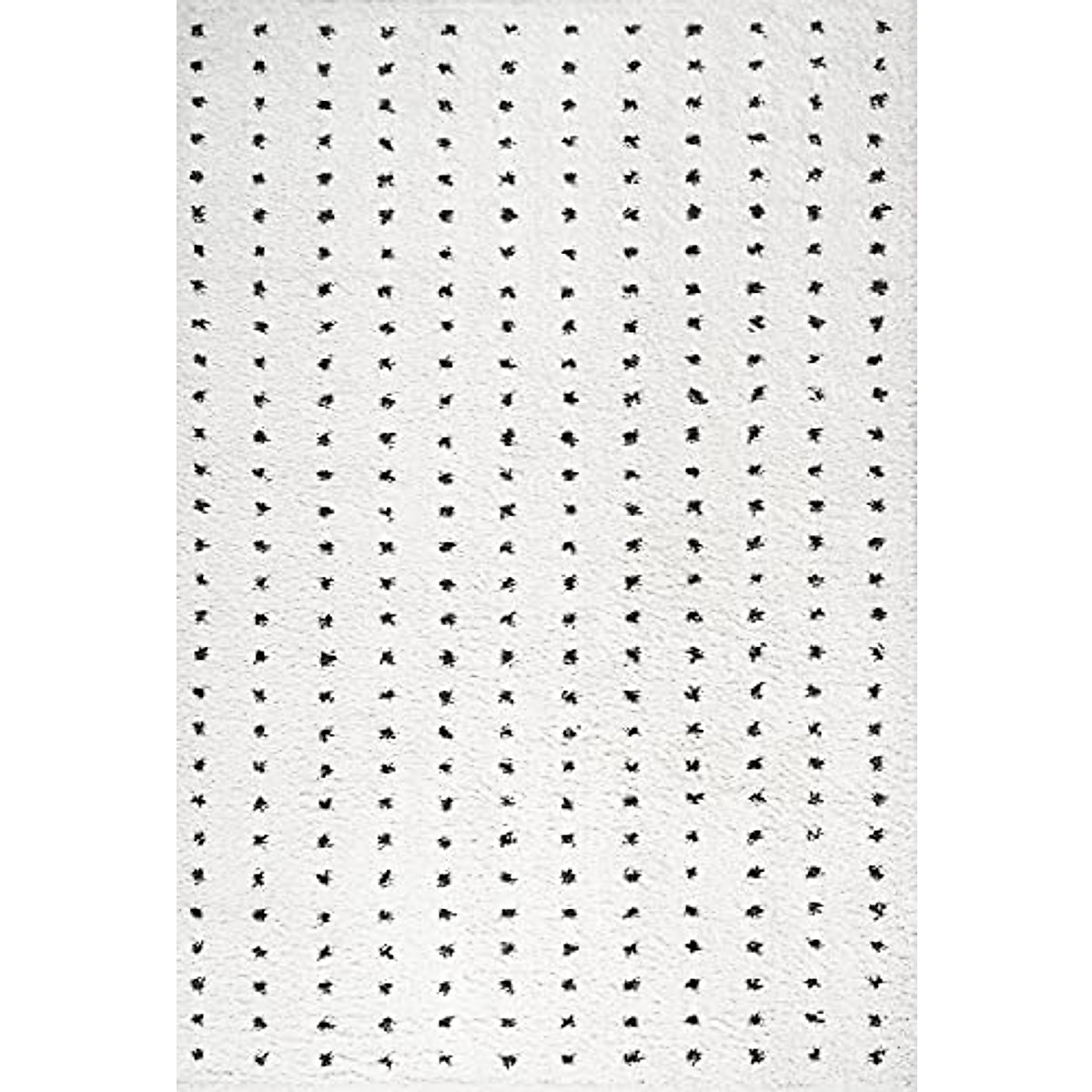 JONATHAN Y MOH400A-5 Pele Modern Geometric Shag Indoor Area-Rug Bohemian Polka Dot Easy-Cleaning Bedroom Kitchen Living Room Non Shedding, 5 X 8, White/Black