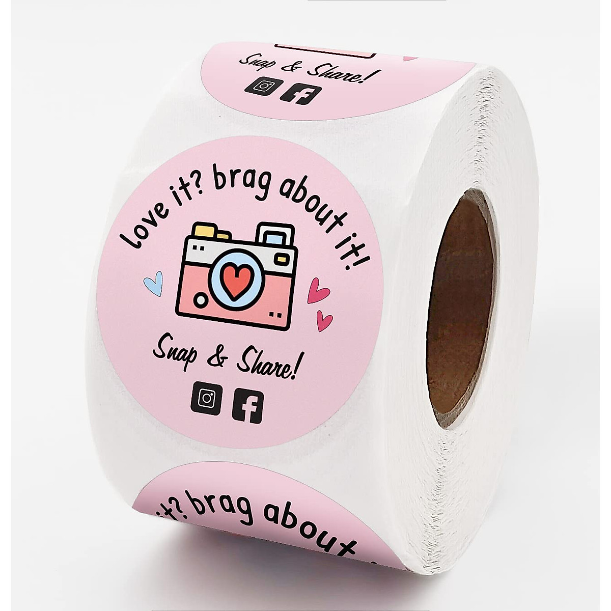 Cute Pink Retro Camera Design Stickers, Snap & Share Thank You Stickers, Online Retailers Mail Envelopes Packaging Stickers Labels Shipping Stickers for Small Business,500 PCS…