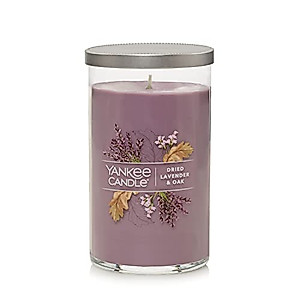 Yankee Candle Dried Lavender & Oak​ Signature Medium Pillar Candle, 14.25oz