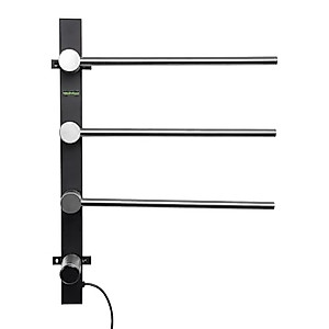 Wall Mounted Towel Heater | Electric Stainless Steel Heated Towel Rack | Temperature Control Heating Electric Drying Rack for Apartment, Gym, Kitchen, Hotel, Bathroom