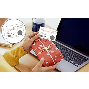 Thank You For Your Purchase Scratch Off Cards - Blank Gift Certificate Cards - Small Business Thank You for Order Cards - Make Your Own DIY Pink Scratch Off Cards - 50 Cards And 50 Stickers(C05)