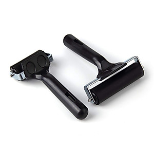 2Pcs Rubber Roller Brayer Rollers Hard Rubber 4 and 2.2 Inch for Printmaking (Black) by HRLORKC…