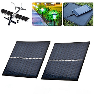 2Pcs Mini Solar Panel 0.7W 5V 0‑140mA, 70 x 70mm Solar Panel, Portable Encapsulated Solar Cell for Low Power Appliances, Emergency Lights, Advertising Lights, Traffic Lights