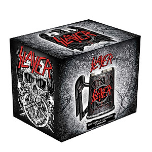 Nemesis Now B4128M8 Slayer Tankard Mug 14cm Black, Resin w/Stainless Steel Insert, Grey