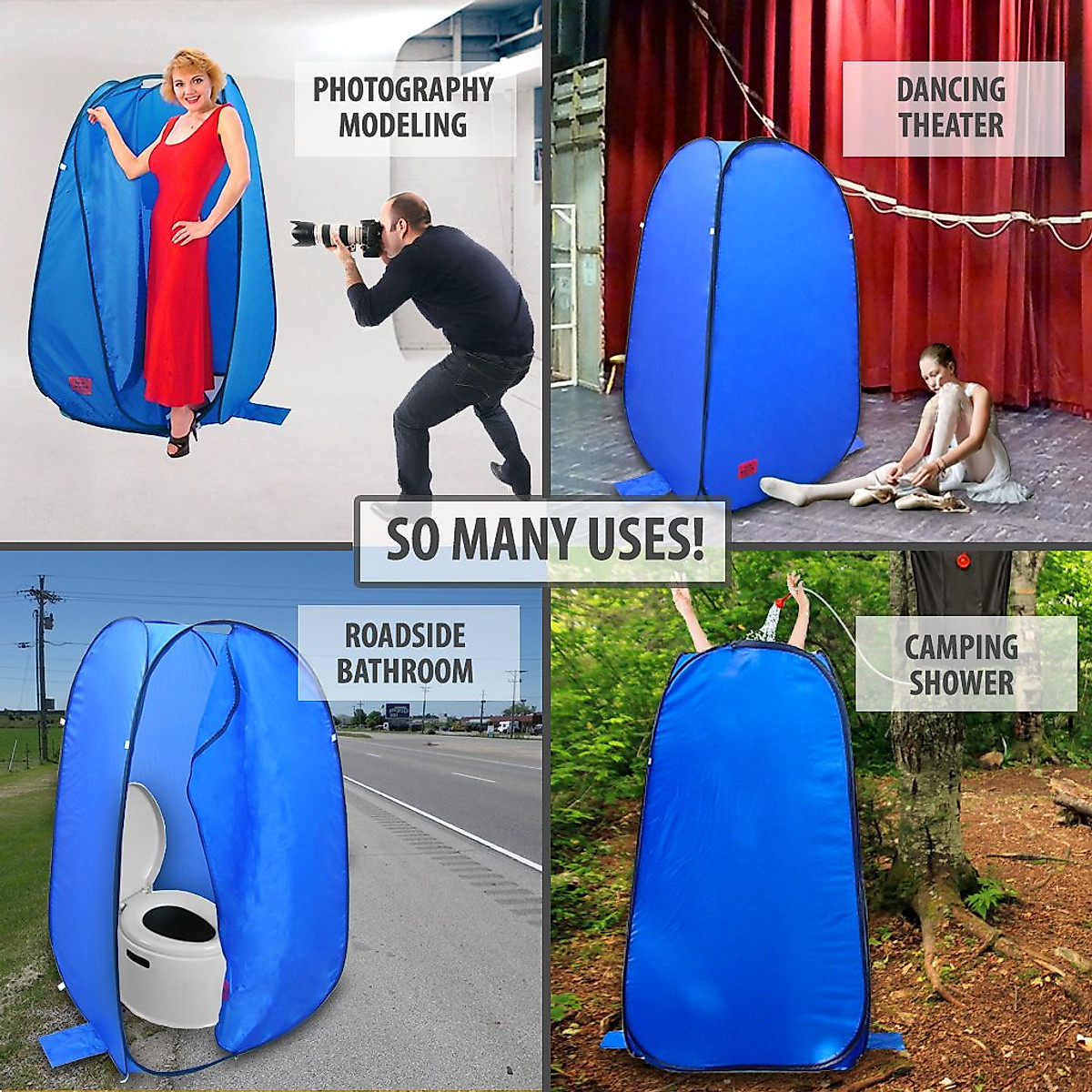 MYDEAL PRODUCTS Pop-Up Room in a Bag Instant Portable Changing Room with Steel Frame Weather-Resistant Material for Photo Studios On-Set Video Shoots Models! Includes Tie-Down Kit and Cleaning Cloth