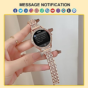 soinfo Smart Watch for Women with Answer/Make Call, Bluetooth Smartwatch for Android iOS Phones Blood Pressure Watch Sport Fitness Watch Waterproof Activity Tracker with Heart Rate Sleep Monito