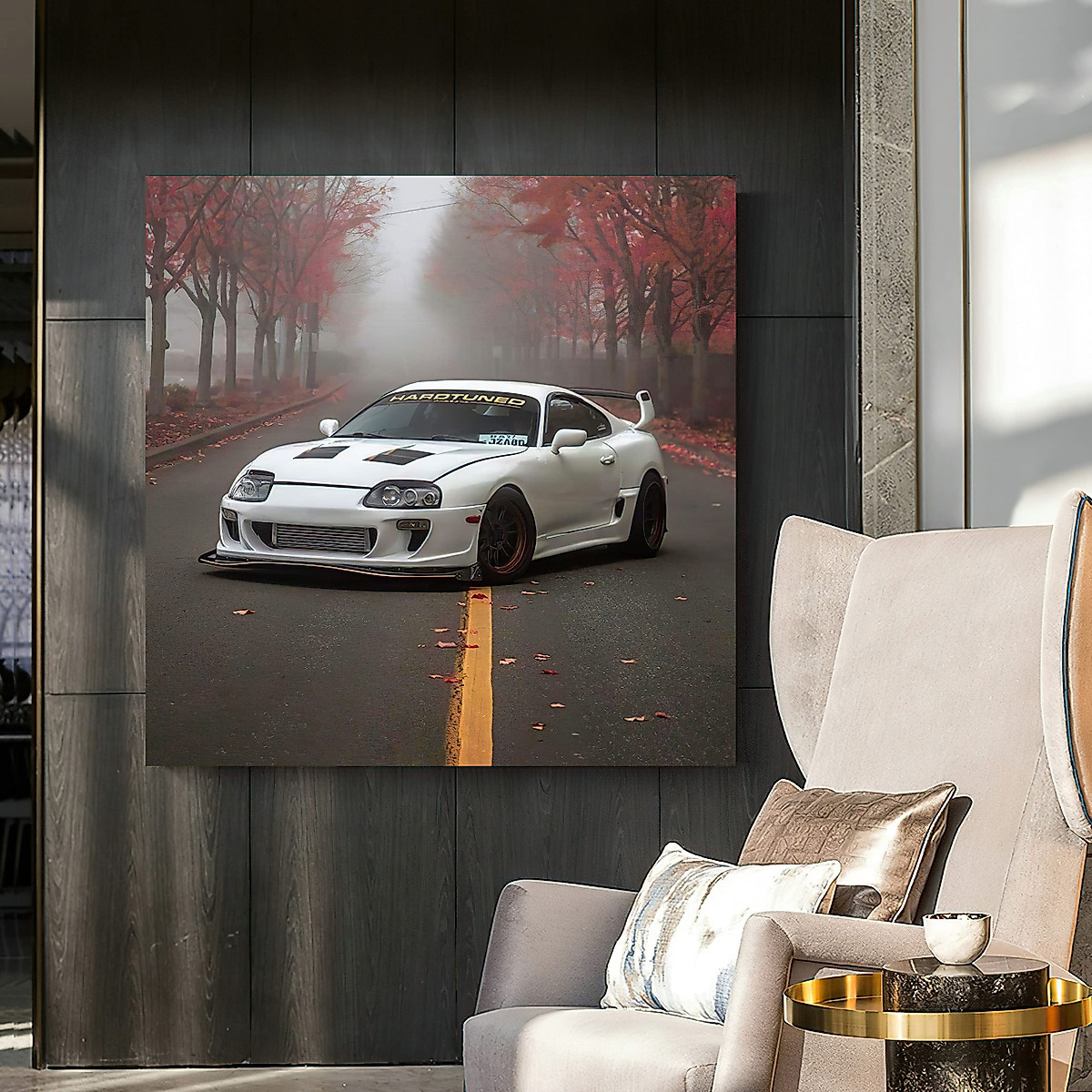 LINKING Car Poster JDM Supra MK4 Canvas Art Wall Prints Room Decor Posters for Bedroom Painting for Home Decoration 16x16inchs