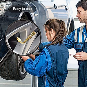 ZHSMS Tire Valve Extension, 8.25 Inch Flexible Valve Stem Extenders with 90 Degree Brass Schrader Tire Valve Extension Adaptor Compatible for Cars Truck Motorcycle Bike Scooter