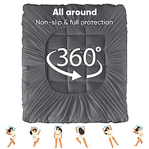 Mattress Topper Queen Size, CYMULA Cooling Mattress Pad Cover for Bed Back Pain, Extra Thick Pillow top Down Alternative Overfilled Plush with 8-21 Inch Deep Pocket - 60"x80" Grey