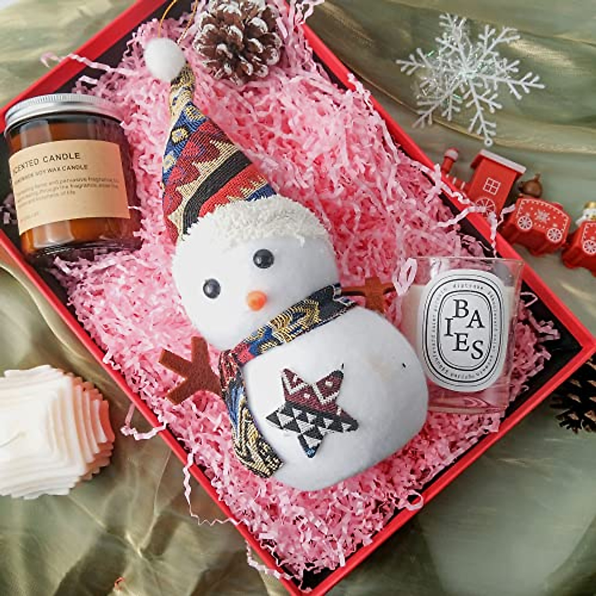 AIRGAME 1/2 LB Crinkle Cut Paper Shred Filler, Crinkled Shredded Paper for Gift Box, pink Crinkle Paper for Gift Wrapping