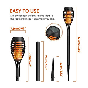 12 LED Solar Torch Light Outdoor Flickering Flame Dancing Lights Waterproof Landscape Lawn Night Light Garden Lamps (Emitting Color : 6pcs)