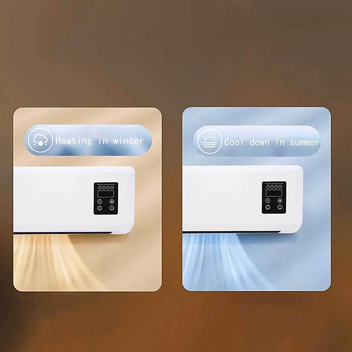 Geuxe Cooling and Heating Dual-Purpose Heater Household Wall-Mounted Electric Heater Small Air Conditioner US Plug