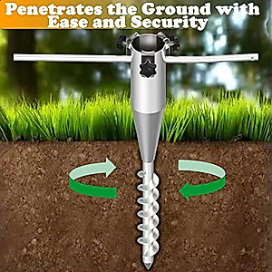Zaquak Beach Umbrella Anchor,No Dig Ground Anchor with 5-Spiral Screw,Umbrella Sand Anchor,Rust Free Strong Beach Umbrella Auger,Umbrella Holder for One Size Fits All