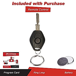 KeylessOption Keyless Entry Remote Control Car Key Fob Notch Style Replacement for BMW LX8 FZV
