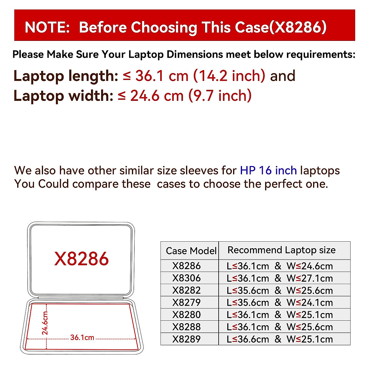 Smatree Hard EVA Protective Case for 16 inch HP Spectre x360 2-in-1 Laptop 16t-f2000 /16-f2047nr/16-f2097nr/16-aa0097nr/16-aa0047n/16t-aa000, for 16.1inch Spectre x360 2-in-1 Laptop 16t-aa000 (X8286)