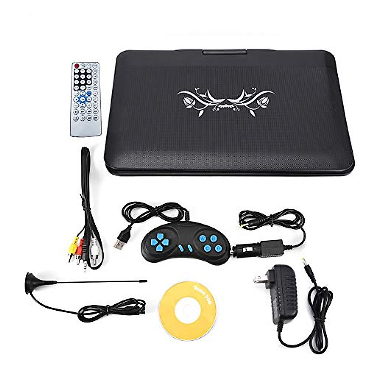 Portable DVD Player, HD TV Car Travel DVD Player Video Player with 13.9inch 800*480 Resolution 16:9 LCD Swivel Screen for Home/ Office/ Vehicle, Built-in 3D Audio Processing and Stereo Speakers(US)