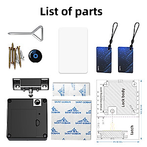 Rixiang RFID Electronic Cabinet Lock Hidden DIY for Wooden Cabinet Locker Drawer Cupboard Latch Lock