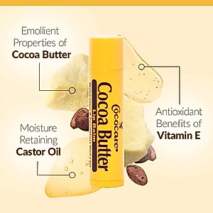 Cococare Cocoa Butter Lip Balm - The Little Yellow Stick Enriched with Natural Cocoa Butter - Conditions & Protects Lips with Hydrating Formula - 0.15oz (Pack of 5)