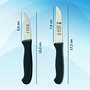 SMI – Paring Knife Set Peeling Knife for Fruits and Vegetable Straight & Curved Stainless Steel Solingen Knife Made in Germany