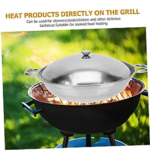 VINTORKY 2Pcs Stainless Steel Multi Purpose Pot with Lid Practical Double Ear Saucepan for Kitchen Cookware for Cooking Boiling and Simmering