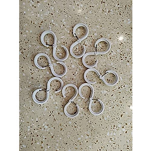 GUSSTA S Hooks with Safety Buckle for Hanging, Anti-Drop S Shaped Hooks, Heavy Duty Rustproof S Hangers for Kitchen Utensil, Closet Rod, Bathroom (8, White)