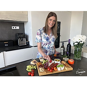 Bamboo Cheese Board Charcuterie Platter & Serving Tray Charcuterie Boards Gift Set Butter Board Perfect Choice for Gourmets, Birthday Presents, Wedding Gifts, Mothers & Housewarming Gifts