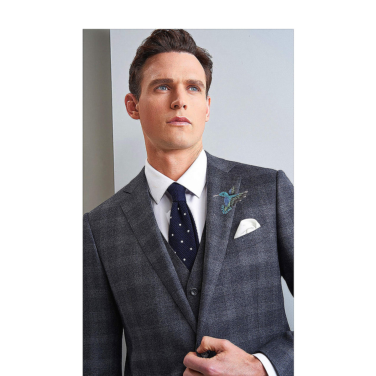 HAFILO Hummingbird brooch pins for women fashion Bird pins rhinestone women's brooches pin (Ancient Silver Blue Green)