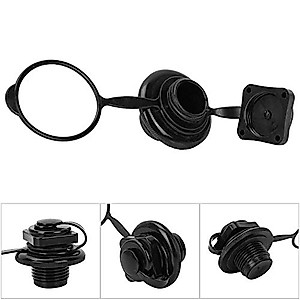 Inflatable Boat Air Valve, 23.9mm Plastic Inflatable Fishing Boat Air Valve Kayak Air Valve Inflatable Boat Replacement Air Valve Black
