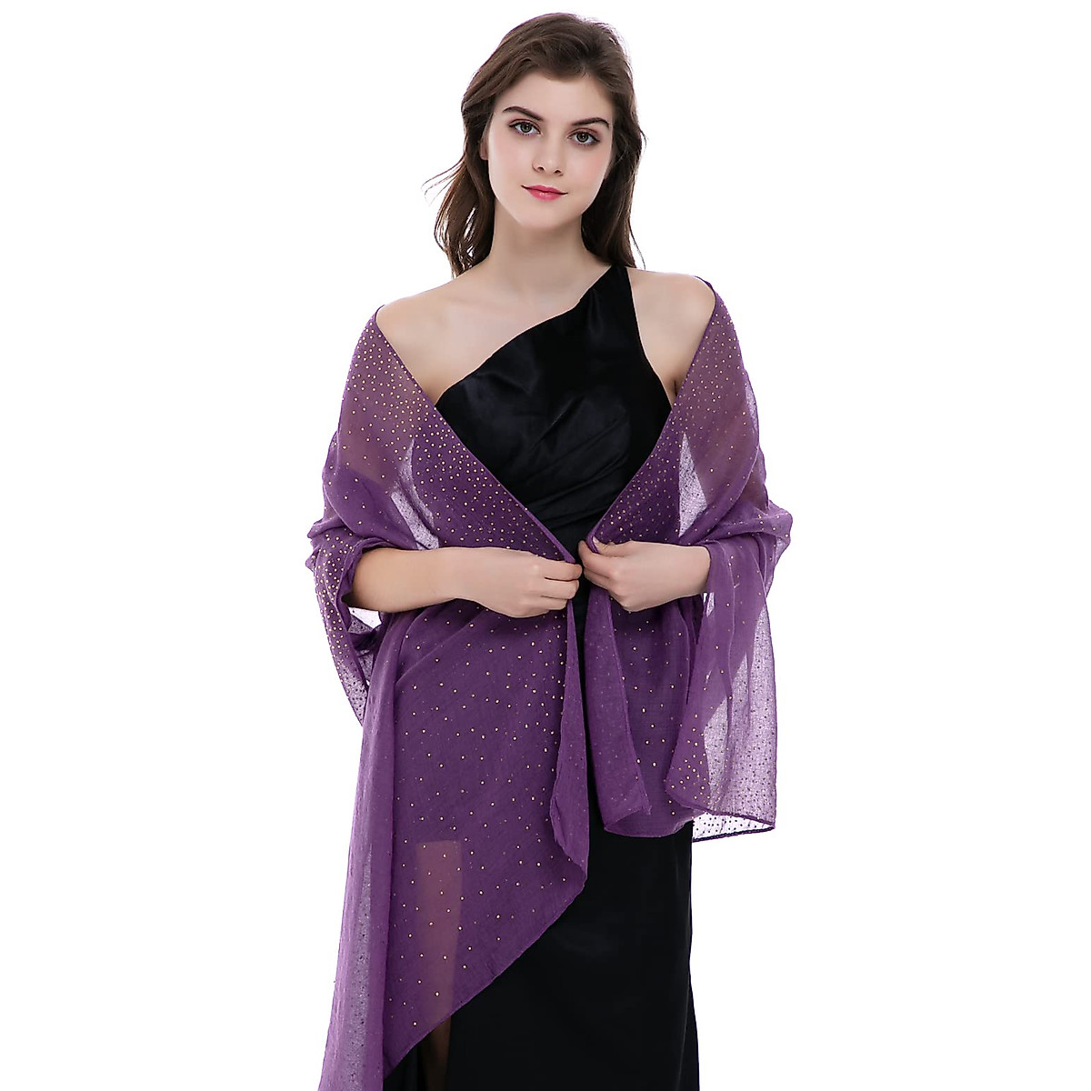 BANETTETA Shawls and Wraps for Evening Dresses Shawls and Wraps for Weddings Formal Shawls and Wraps for Evening Dresses Purple Shawl Fall (Purple)