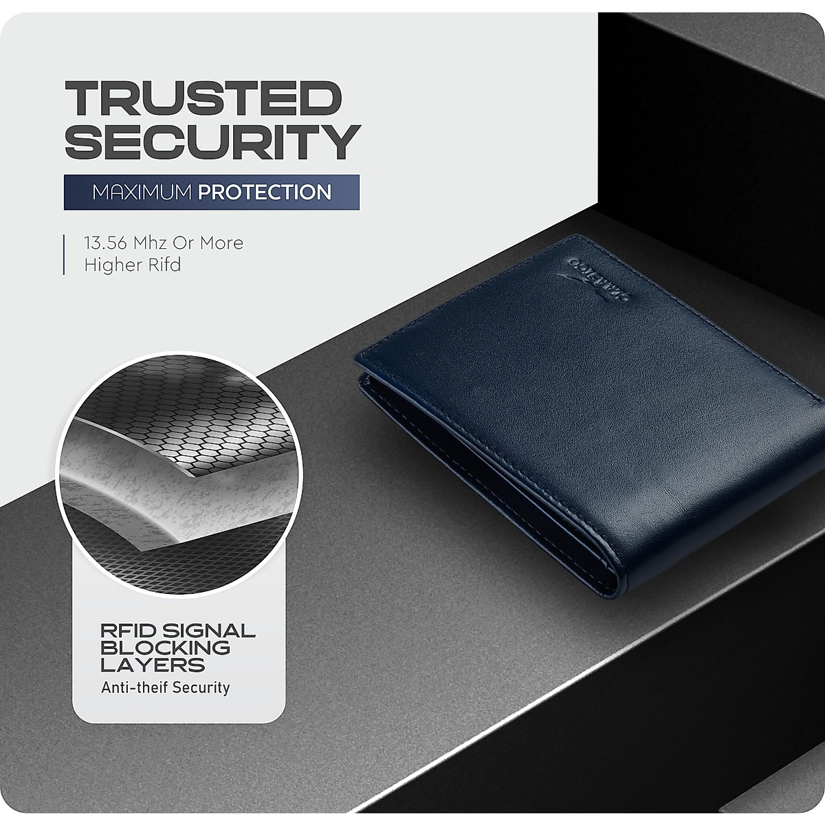 Wallet for Men’s - Genuine Leather Slim Bifold RFID Wallet - Gift for Men Packed in Stylish Gift Box