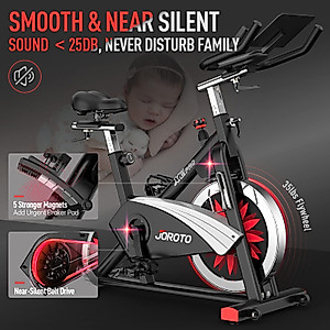 JOROTO X2PRO Bluetooth Exercise Bike, Stationary Indoor Cycling Bike with Readable 100 Levels Magnetic Resistance, Plus 12.6 inch Tablet Bracket