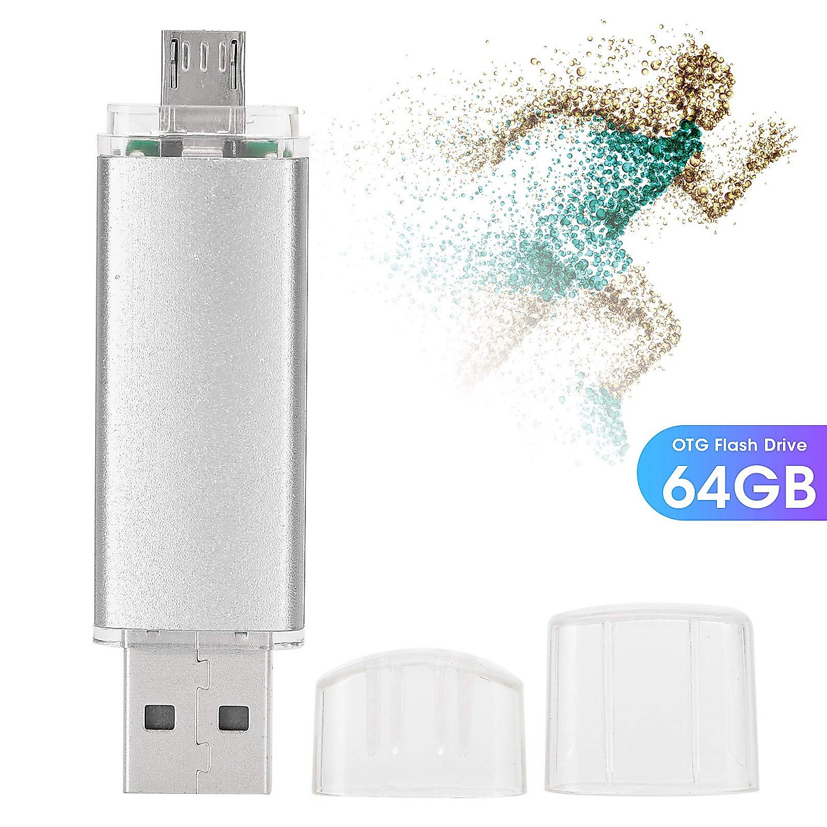 2 in 1 Thumb U Disk USB 2.0 Practical Storing Music Storing Files for Storing Photos Storing Files Storing Music Storing Videos(64GB)