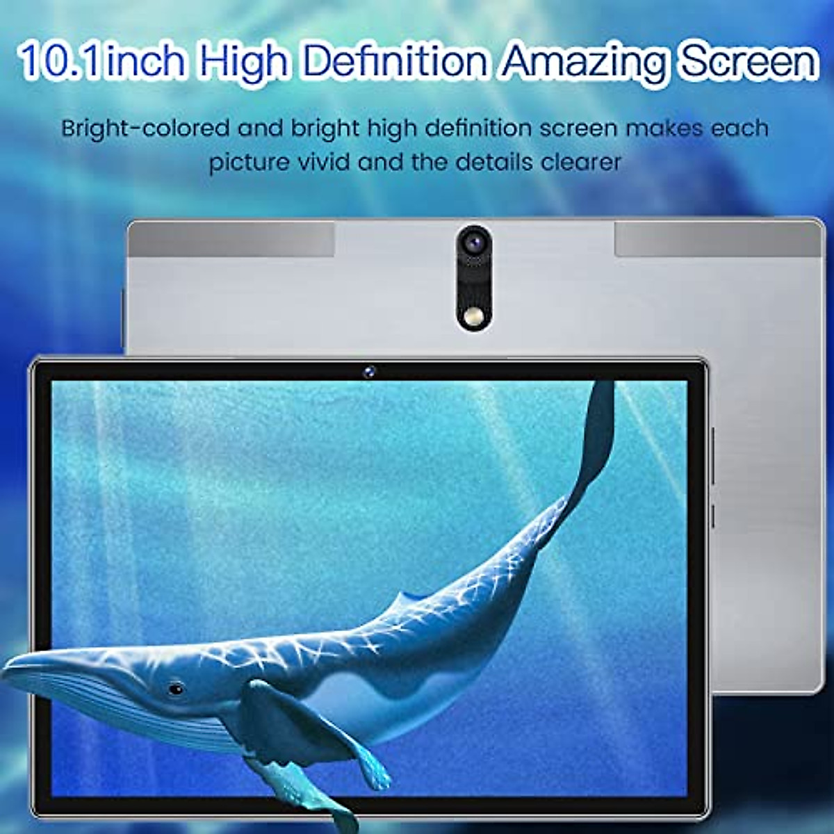 Naroote 10.1in Tablet, 100-240V 6GB 128GB HD Tablet 1920x1200 Resolution for Drawing for Android8.1 (US Plug)