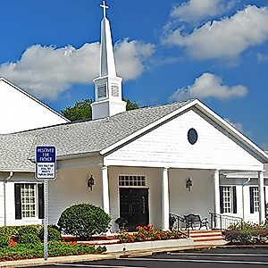 SmartSign 18 x 12 inch Funny “Reserved For Father - Thou Shalt Not Steal Thy Priest's Parking Space” Metal Sign, 63 mil Aluminum, 3M Laminated Engineer Grade Reflective Material, Blue and White