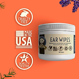 PUPPY LISA Dog Ear Cleaner Wipes - Made in The US, Alcohol Free, Non-Irritant Solution - with Aloe Vera and Witch Hazel - Ear Wipes for Dogs to Prevent Ear Infection - Pet Ear Wipes to Remove Dirt