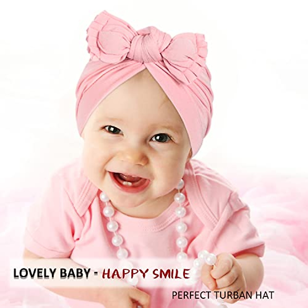 Weradau Baby-Girls Turban,Baby Girl Hat,Turban Hats for Infant Toddlers Girls, Baby Turban Hats with Bow Cap