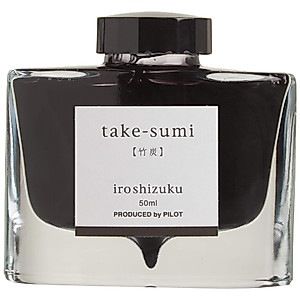 PILOT Iroshizuku Bottled Fountain Pen Ink, Take-Sumi, Bamboo Charcoal (Black) 50ml Bottle (69224)